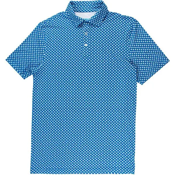 RUGGEDBUTTS Knit Short Sleeve Performance Polo - Tiny Blue Stars