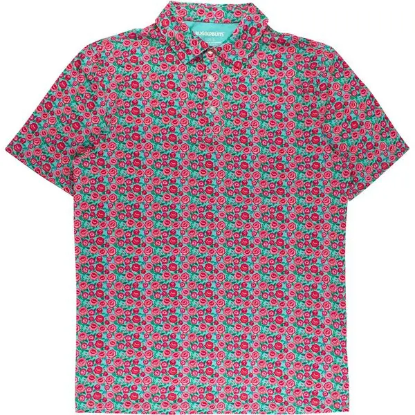 RUGGEDBUTTS Knit Short Sleeve Performance Polo - Tiny Bright Blossoms