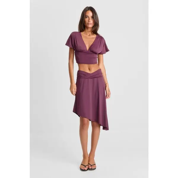 SASHA THERESE Winnie Midi Skirt - Wine