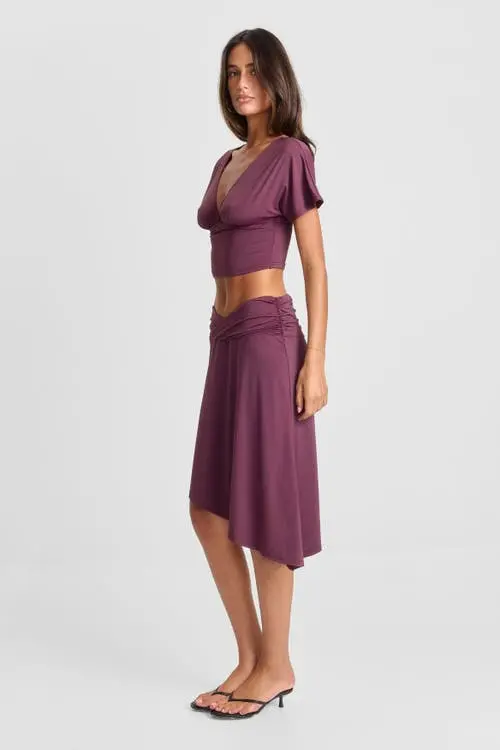 SASHA THERESE Winnie Midi Skirt - Wine
