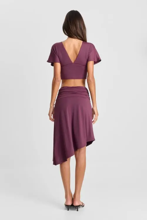 SASHA THERESE Winnie Midi Skirt - Wine