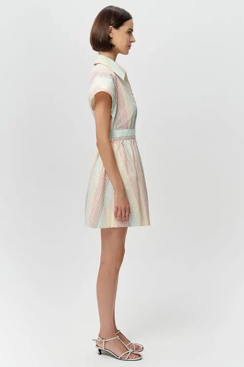 EXQUISE Lulu Zippered Pocketed Belted Mini Dress