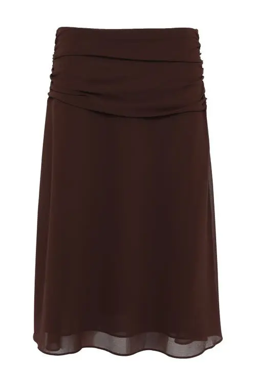 SASHA THERESE Margot Midi Skirt - Chocolate