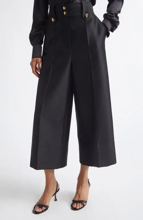 Zimmermann Valiant High Waist Wool & Silk Wide Leg Culottes