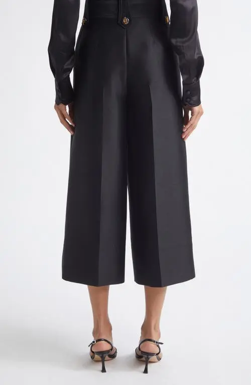 Zimmermann Valiant High Waist Wool & Silk Wide Leg Culottes