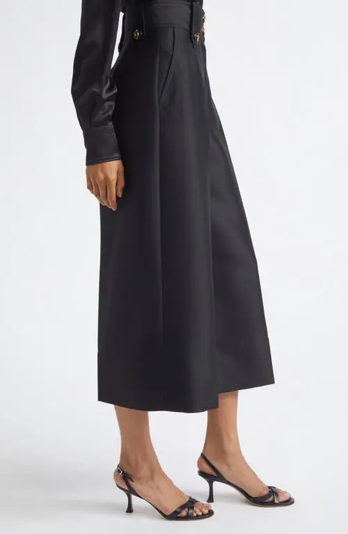 Zimmermann Valiant High Waist Wool & Silk Wide Leg Culottes