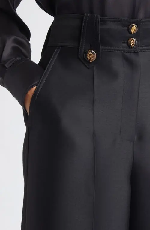 Zimmermann Valiant High Waist Wool & Silk Wide Leg Culottes