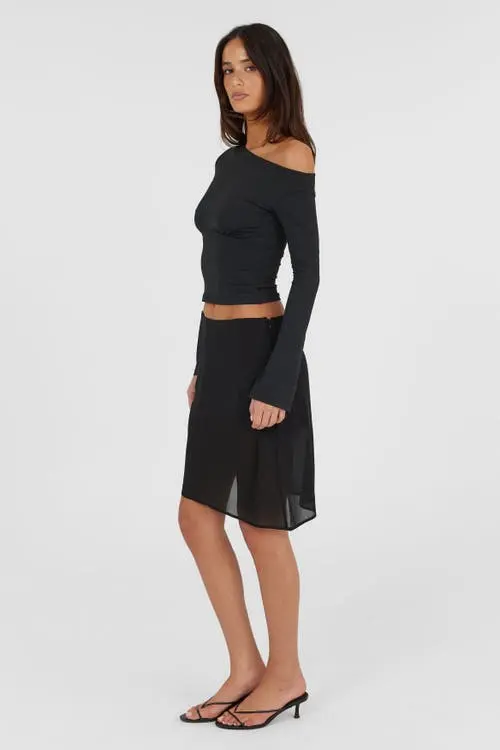 SASHA THERESE Bianca Midi Skirt - Black