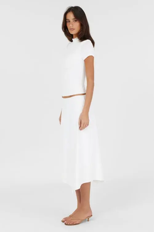 SASHA THERESE Madeleine Midi Skirt - White