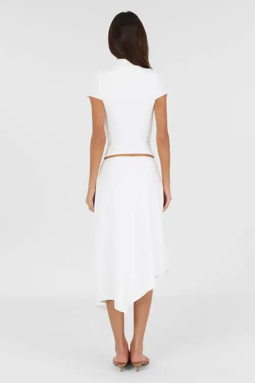 SASHA THERESE Madeleine Midi Skirt - White