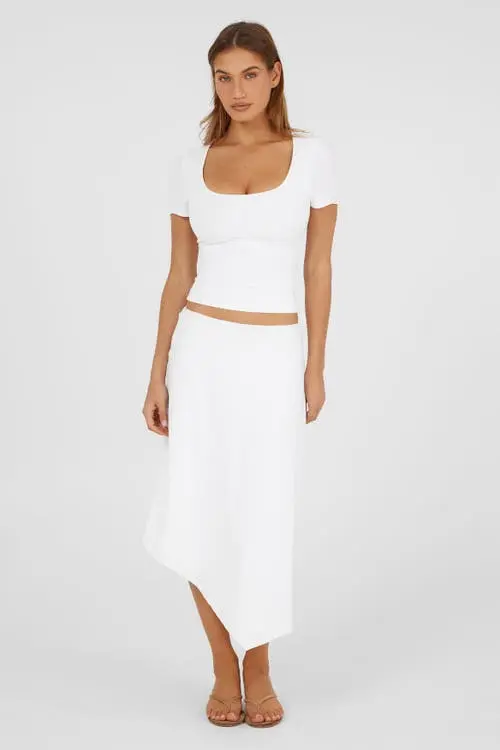 SASHA THERESE Madeleine Midi Skirt - White