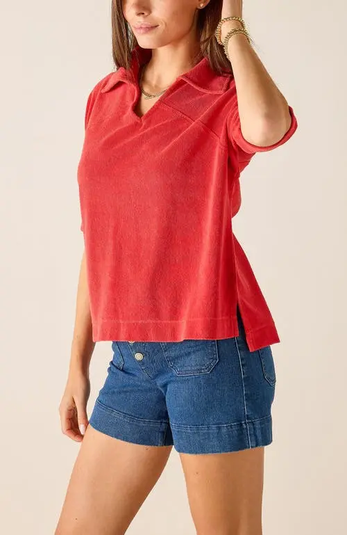 VOYAGEUR BY MERSEA Terry Cloth Collared Top