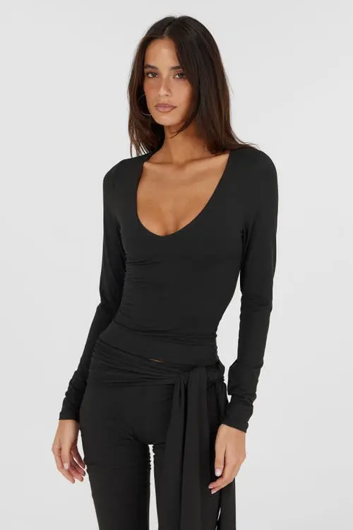 SASHA THERESE Eveline Top - Black