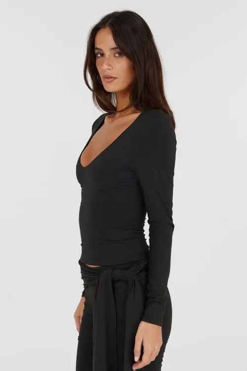 SASHA THERESE Eveline Top - Black