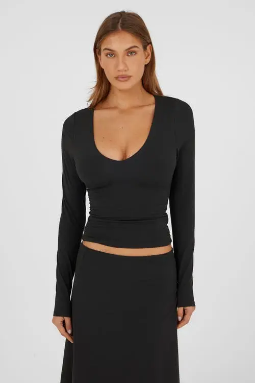 SASHA THERESE Eveline Top - Black