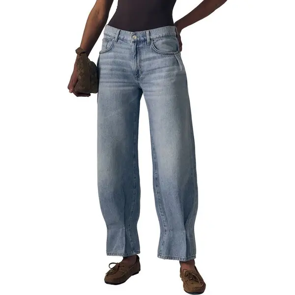 LE JEAN Delphine Pleated Tapered Leg Jeans