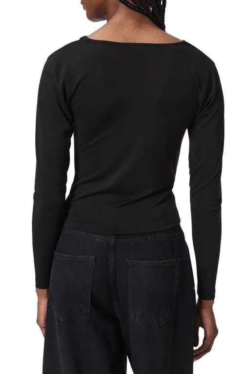 ALLSAINTS Hallie Long Sleeve Cowl Neck Top