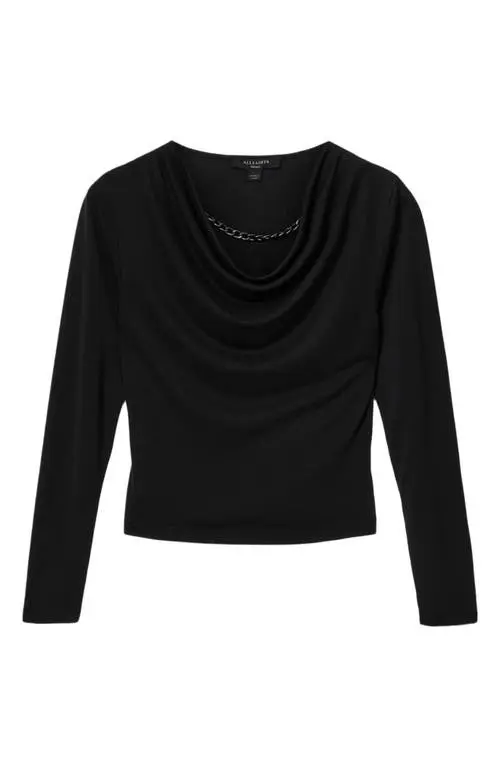 ALLSAINTS Hallie Long Sleeve Cowl Neck Top