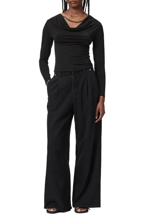 ALLSAINTS Hallie Long Sleeve Cowl Neck Top