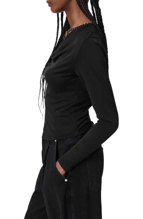 ALLSAINTS Hallie Long Sleeve Cowl Neck Top
