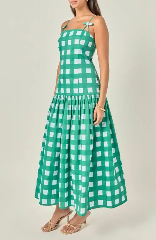 English Factory Gingham Midi Dress