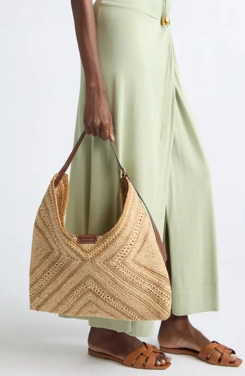 ANYA HINDMARCH Raffia Shoulder Bag With Leather Details