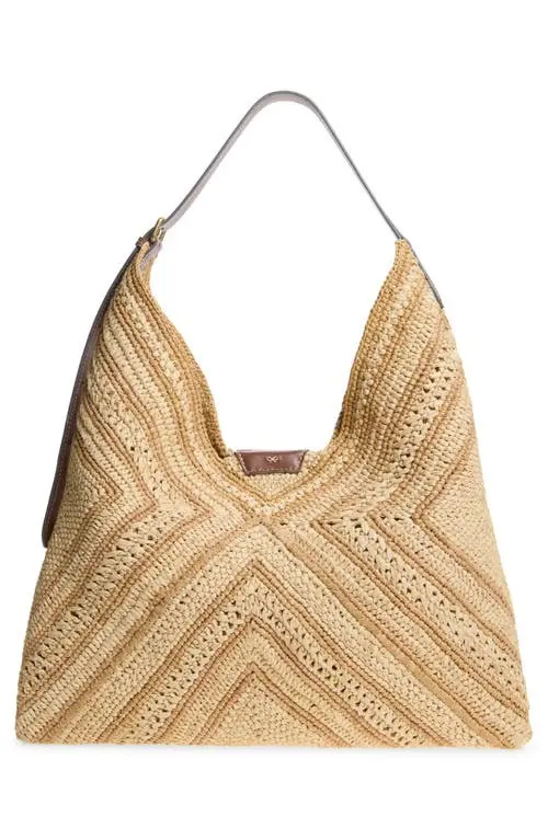 ANYA HINDMARCH Raffia Shoulder Bag With Leather Details