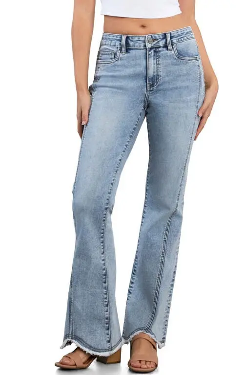 HINT OF BLU Twisted Tulip Flare Jeans - Tulip Blue