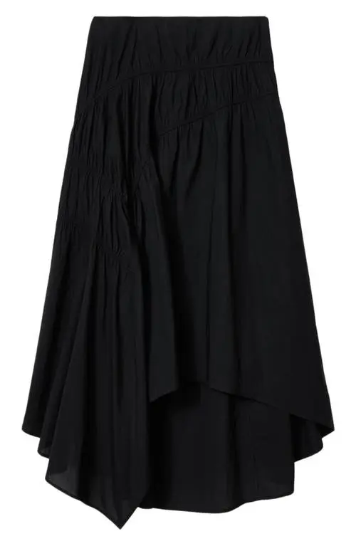 ALLSAINTS Nuria Ruched High-low Midi Skirt - Black