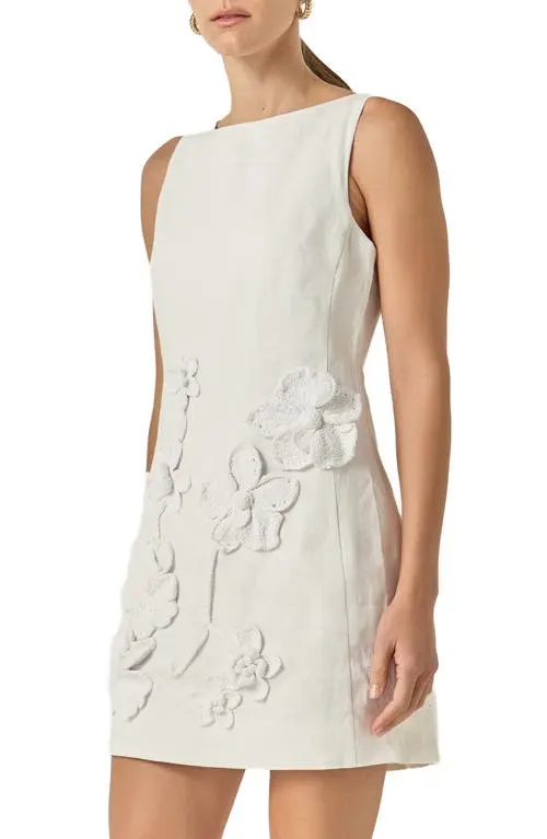 Endless Rose Crochet Flower Linen Minidress