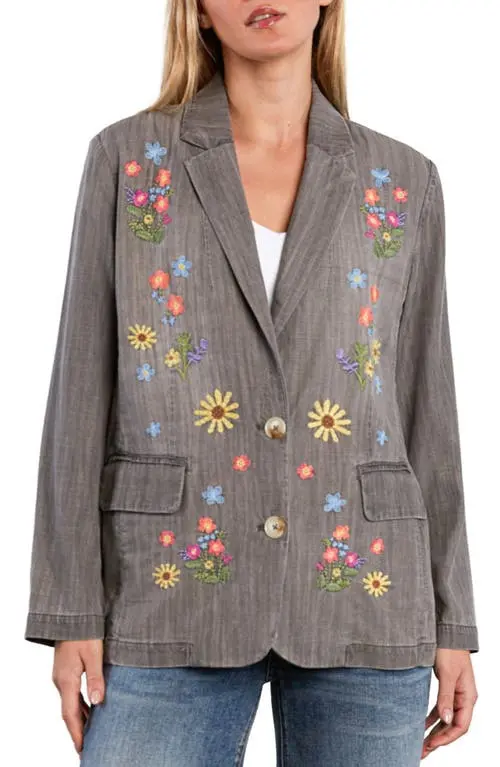 BILLY T Embroidered Cotton And Hemp Blazer