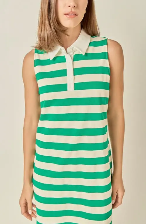 English Factory Striped Sleeveless Knit Minidress
