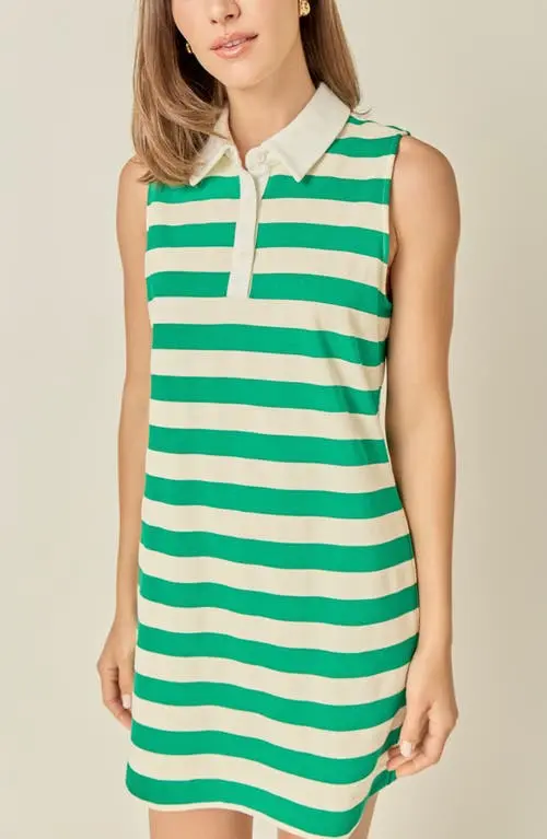 English Factory Striped Sleeveless Knit Minidress