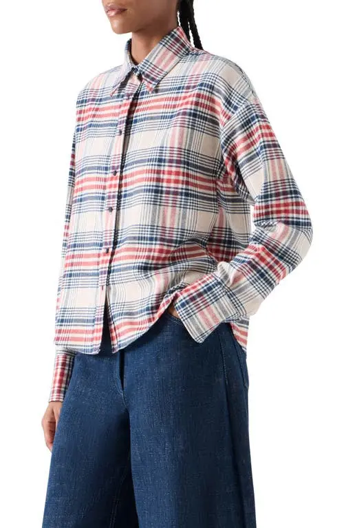 Akris Plaid Brushed Cotton Flannel Shirt