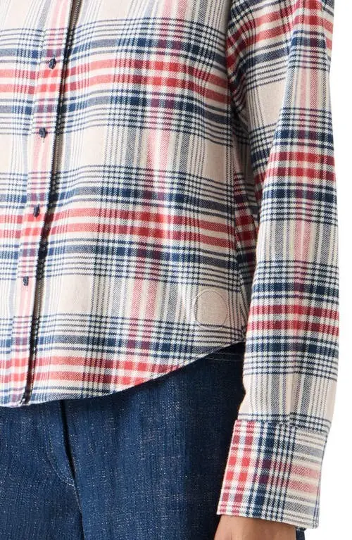 Akris Plaid Brushed Cotton Flannel Shirt