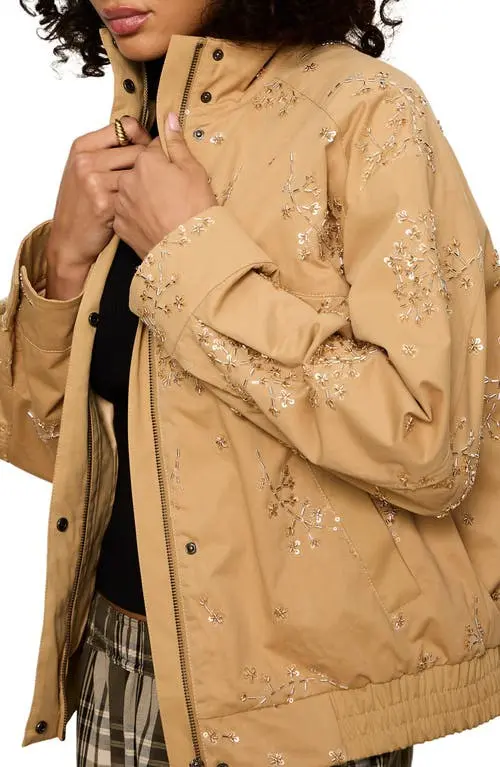 Sanctuary Limelight Bead Detail Cotton Surplus Jacket