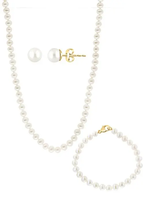 EFFY 14k Yellow Gold Freshwater Pearl Necklace And Bracelet Set - 14k Gold