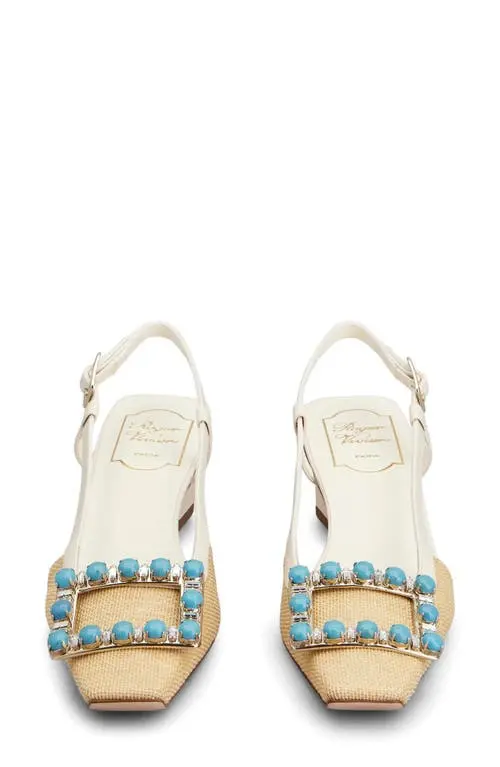 ROGER VIVIER Pietre Dure Slingback Block Heel Pumps