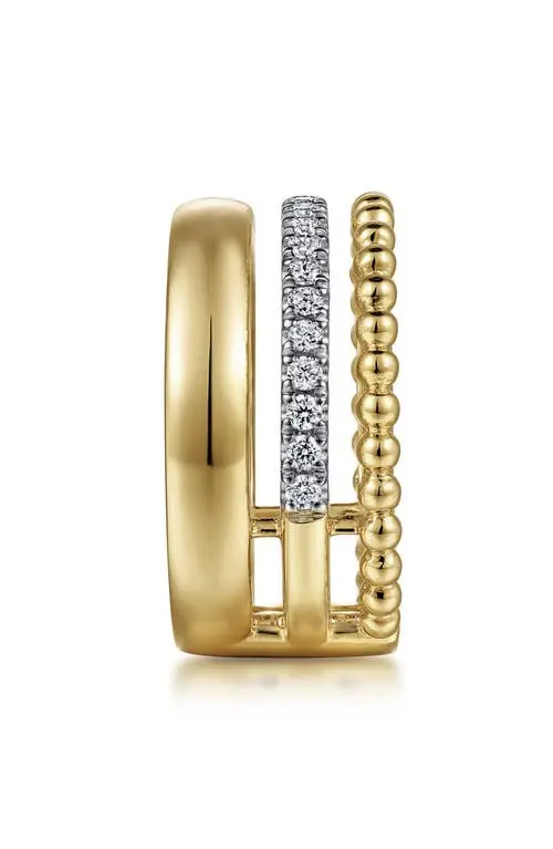GABRIEL & CO. 14k Gold Diamond Stacked Band Ring
