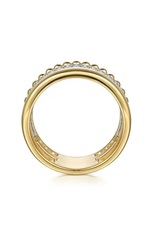 GABRIEL & CO. 14k Gold Diamond Stacked Band Ring