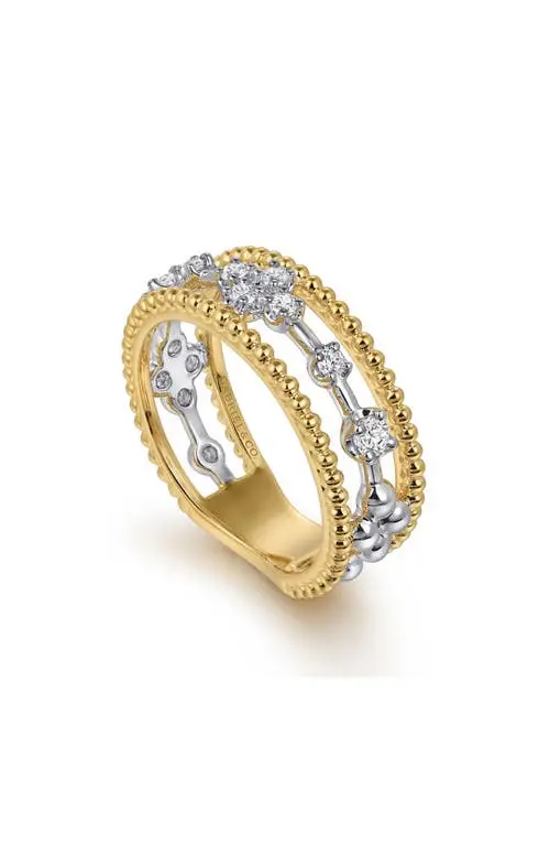 GABRIEL & CO. 14k Gold Diamond Band Ring