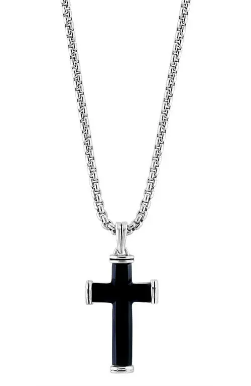 EFFY Black Onyx Cross Pendant - Sterling Silver
