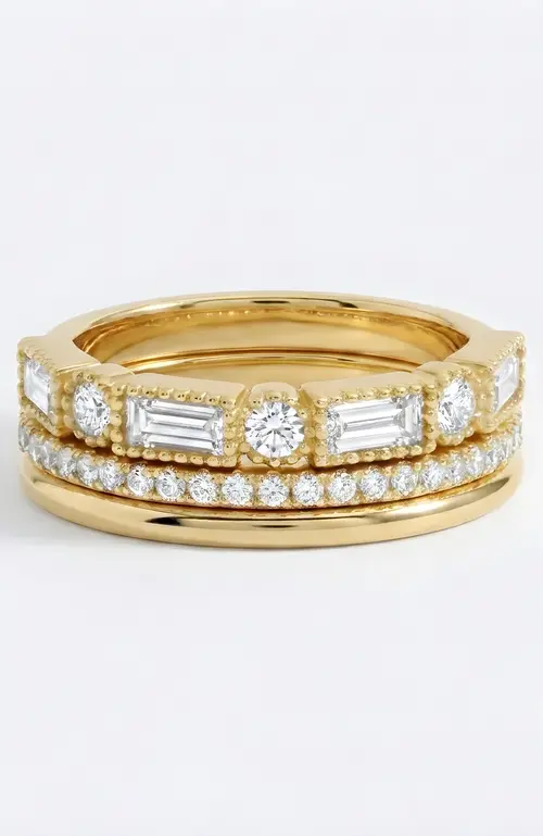 MINT & LILY Vintage Ring Stack - Gold