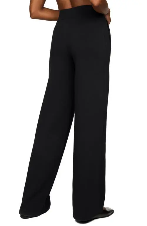 Spanx Pintuck High Waist Wide Leg Pants - Very Black
