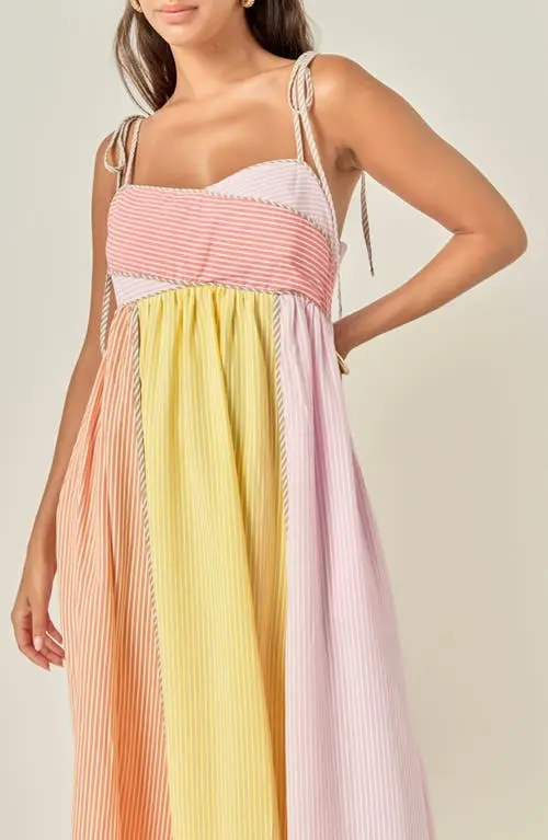 English Factory Striped Sleeveless Maxi Dress