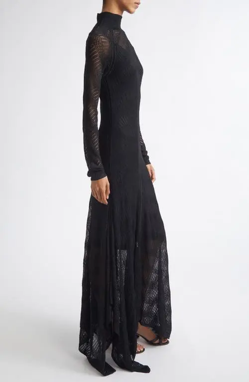 Zimmermann Valiant Long Sleeve Chevron Pointelle Sweater Dress