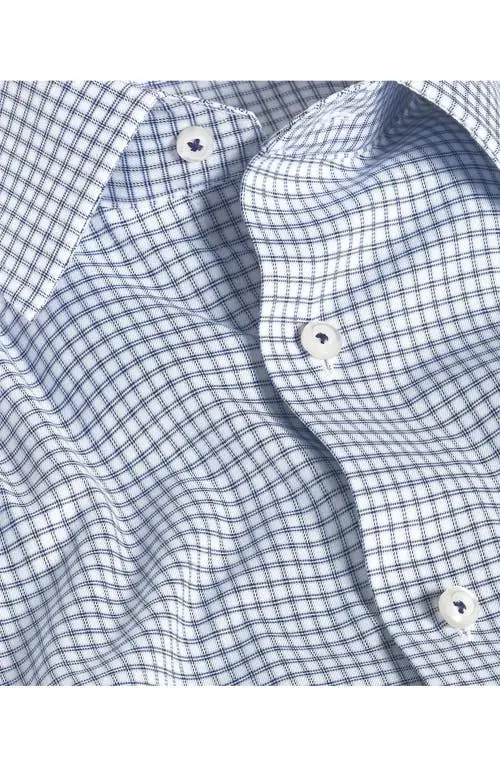 David Donahue Trim Fit Check Stretch Twill Shirt