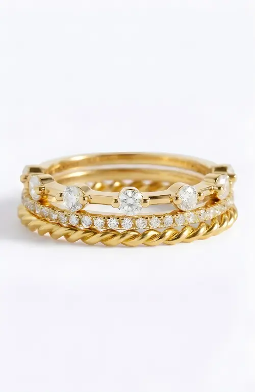 MINT & LILY Modern Ring Stack - Gold