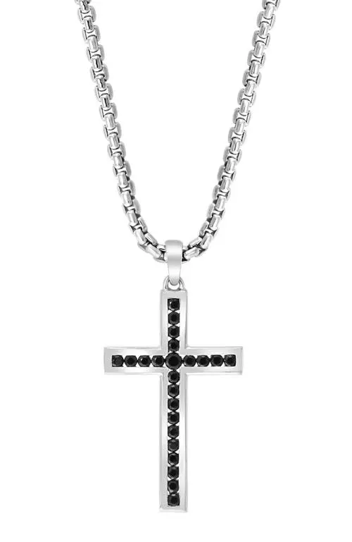 EFFY Black Spinel Cross Pendant Necklace