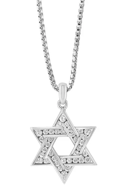 EFFY White Sapphire Star Of David Pendant Necklace